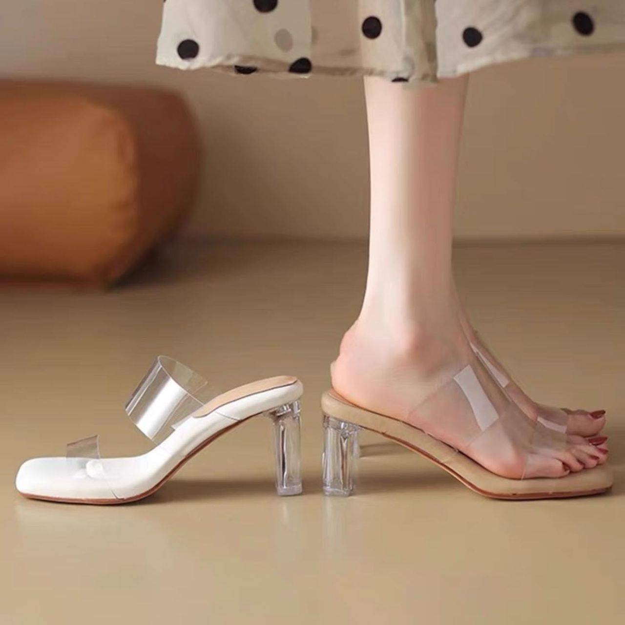Enhanced Elevated Stripe Transparent High Heels 升级版玻璃鞋 7cm (Pre-Order)