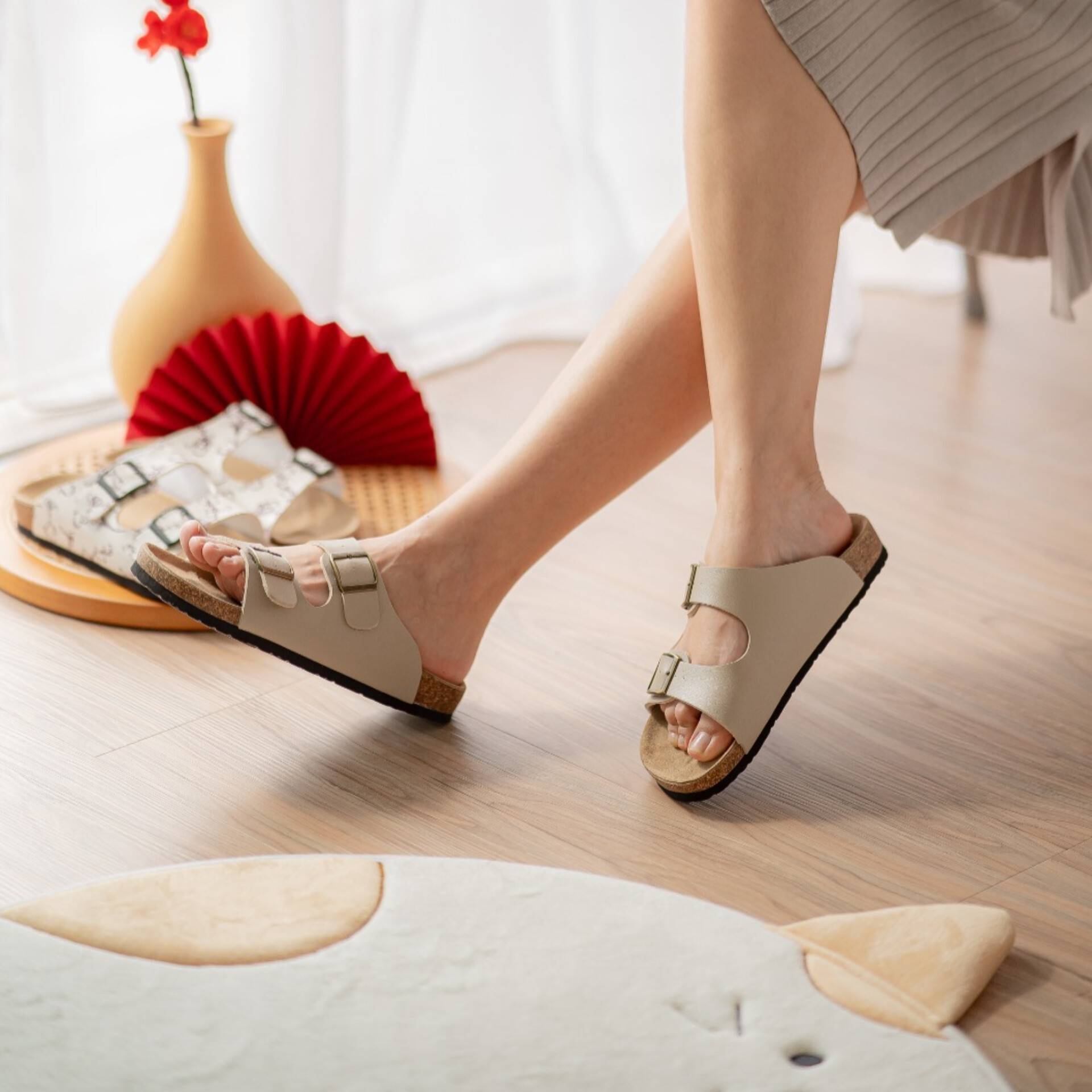 Classic Texture Sandals 红花拖